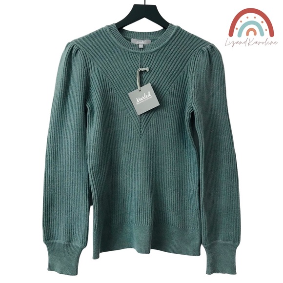 Marled | Sweaters | New Marled Ribbed Knit Ballon Puff Sleeve Crewneck ...